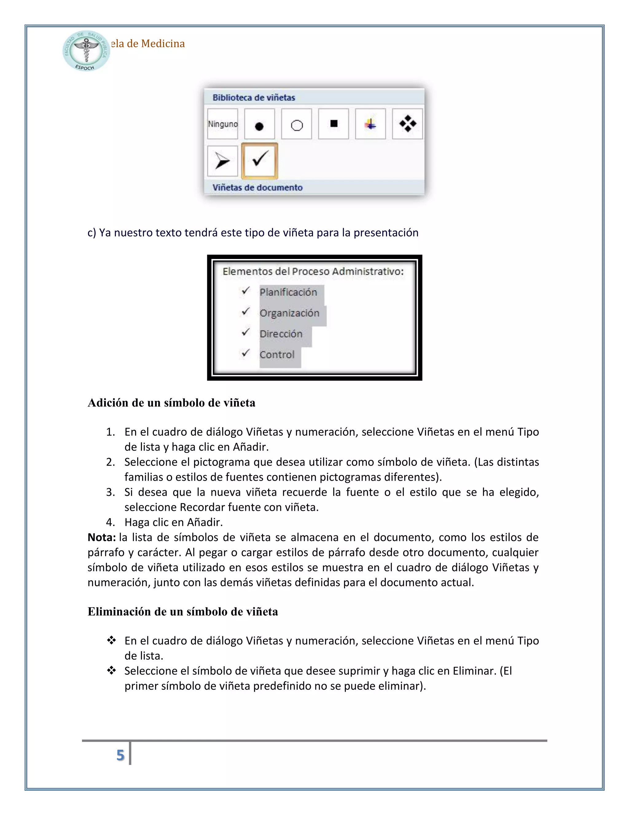 6. manejo de numeraciones, viñetas y esquemas numerados | PDF