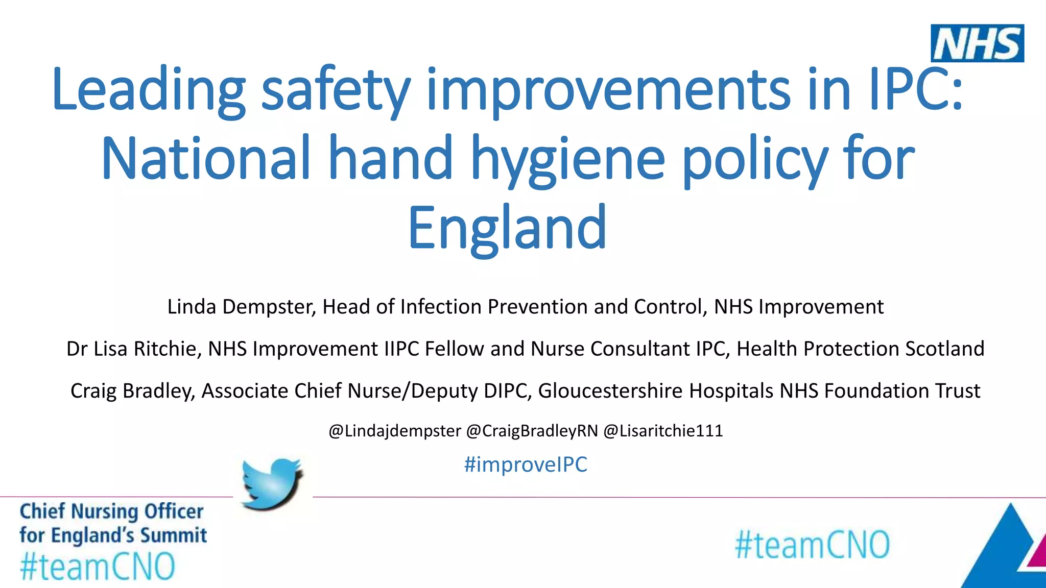 Leading safety improvements in IPC: National hand hygiene policy for ...