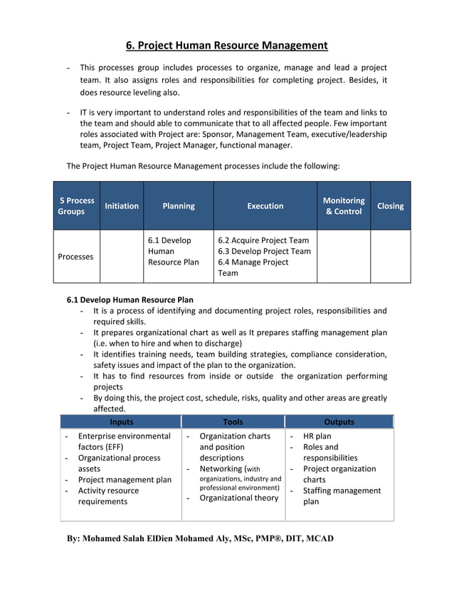 6. project human resource management | PDF