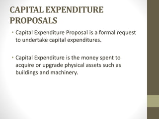 Capital expenditure proposals | PPTX