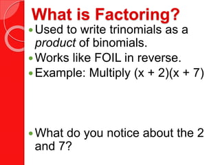 6.3 solving by factoring | PPTX