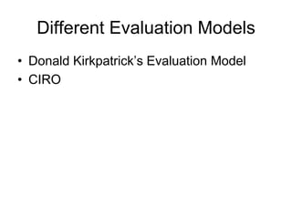 training evaluation | PPT