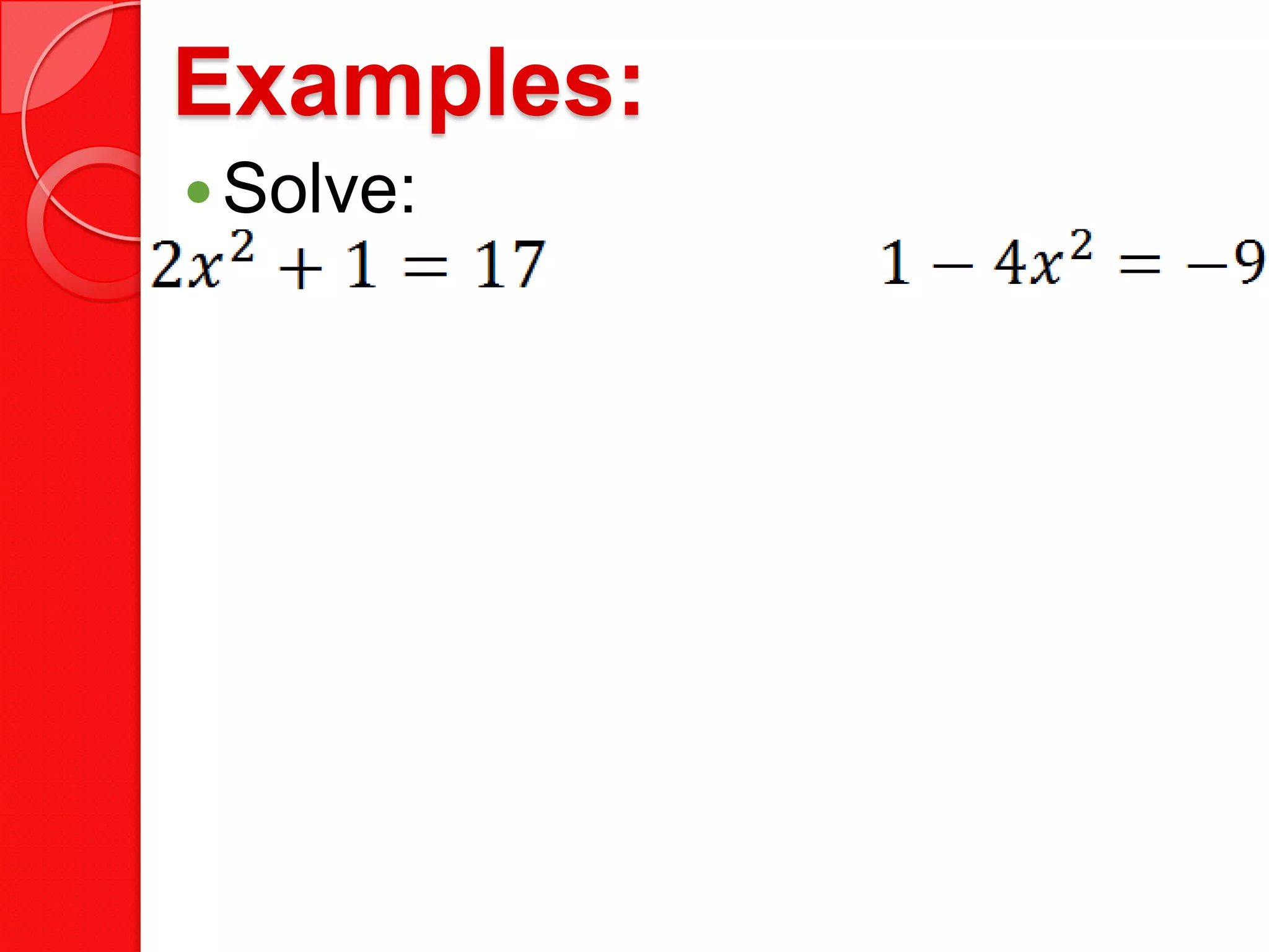 6.5 solving by square roots | PPT