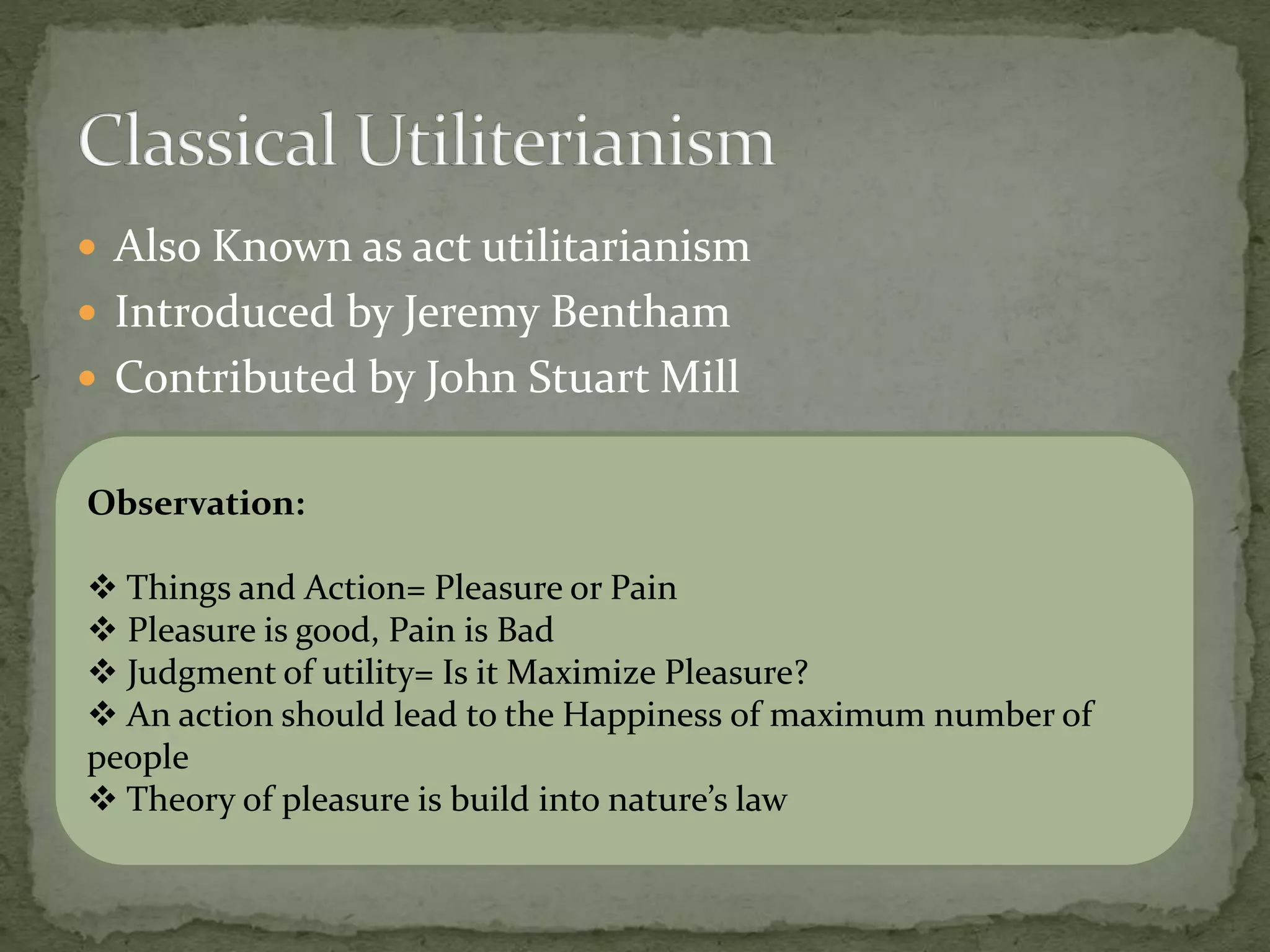 Utilitarianism | PPT