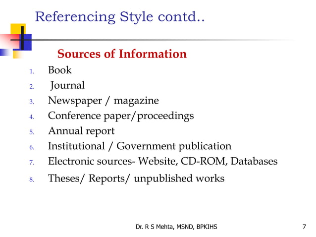 6. referencing styles | PPSX