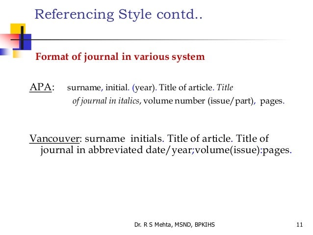 6. referencing styles