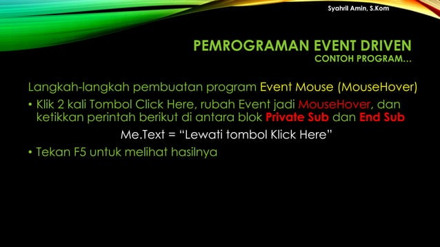 pemrograman event drivent | PPSX