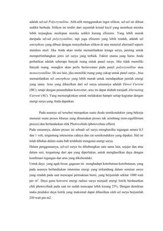 Paper Pusat Listrik Tenaga Surya Satelit | DOCX