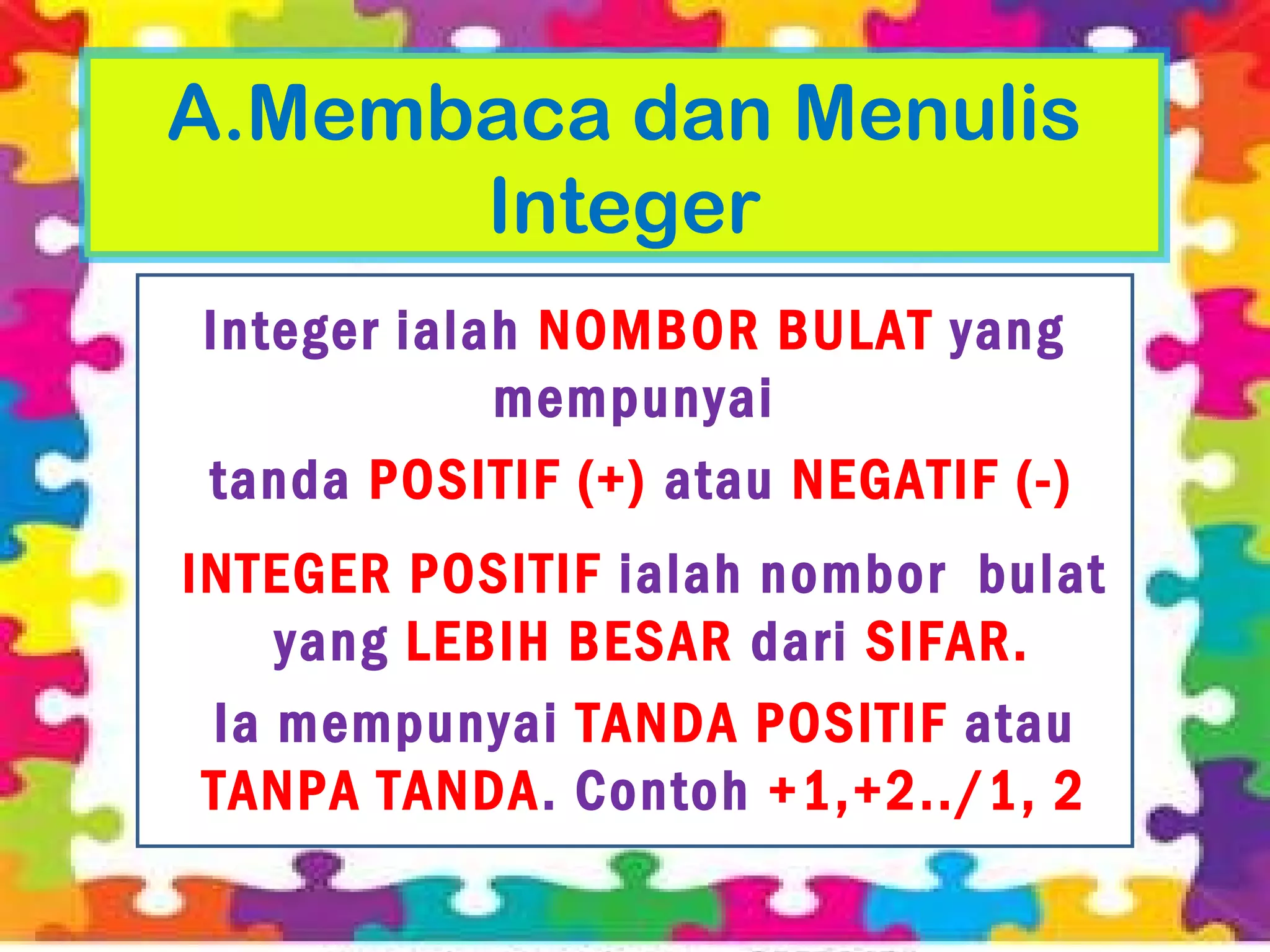 6.1 pengenalan integer | PPT