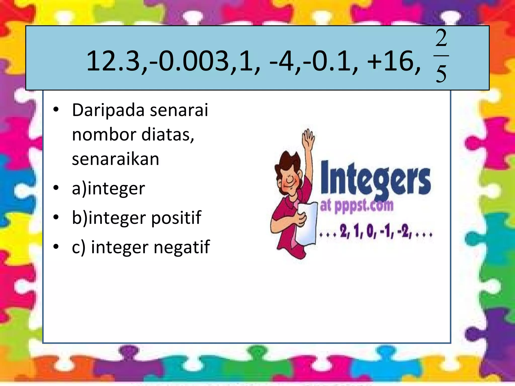 6.1 pengenalan integer | PPT