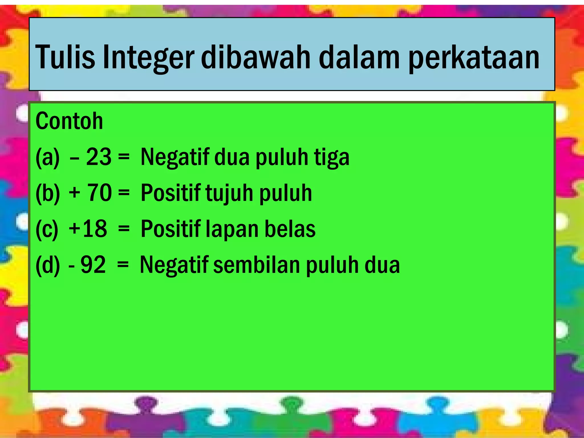 6.1 pengenalan integer | PPT