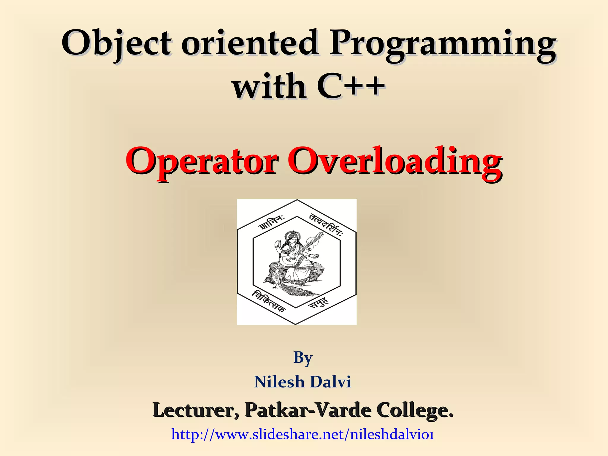 Operator Overloading | PPT
