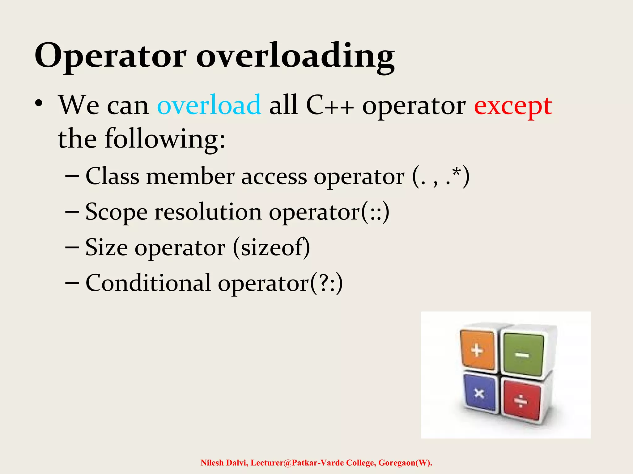 Operator Overloading | PPT