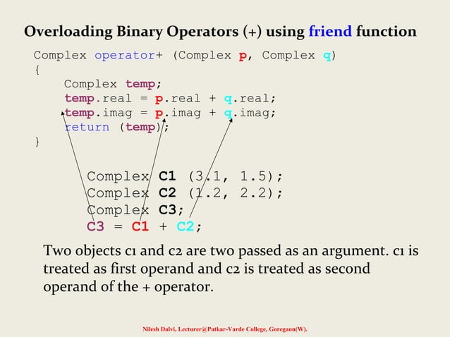 Operator Overloading | PPT