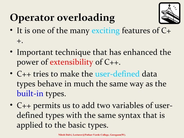 Operator Overloading | PPT