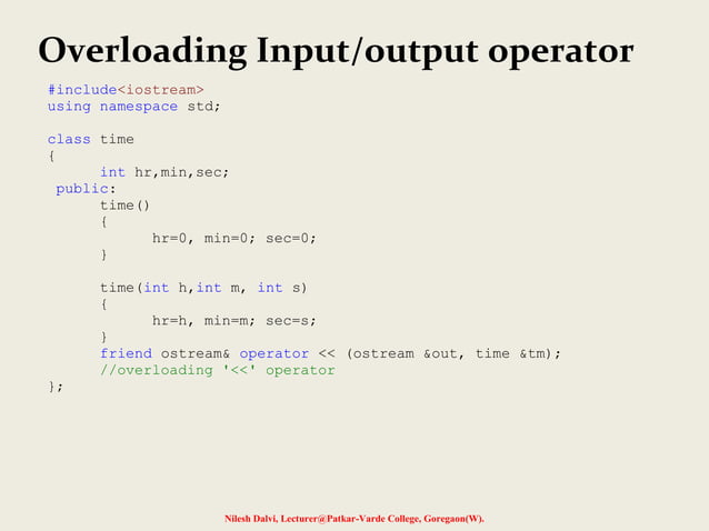 Operator Overloading | PPT