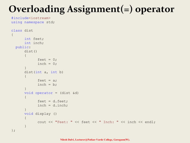 Operator Overloading | PPT