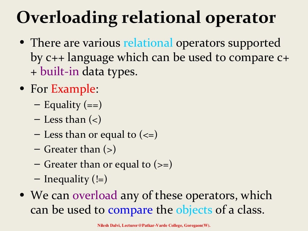 Operator Overloading