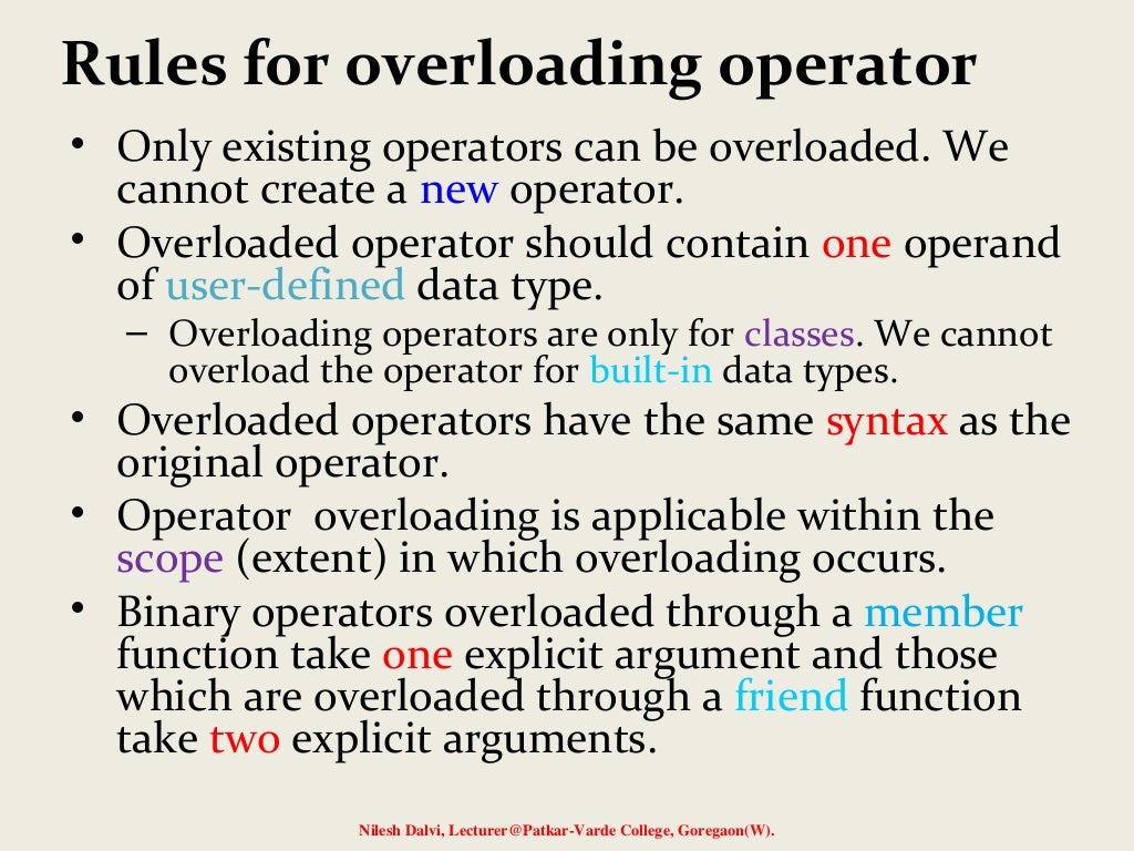 Operator Overloading