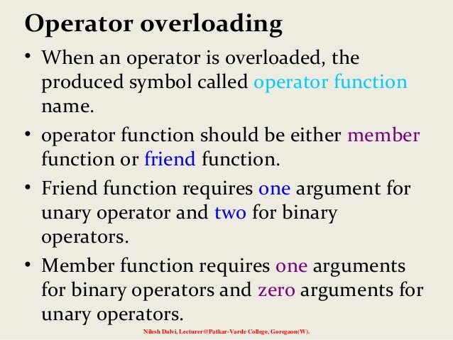 Operator Overloading