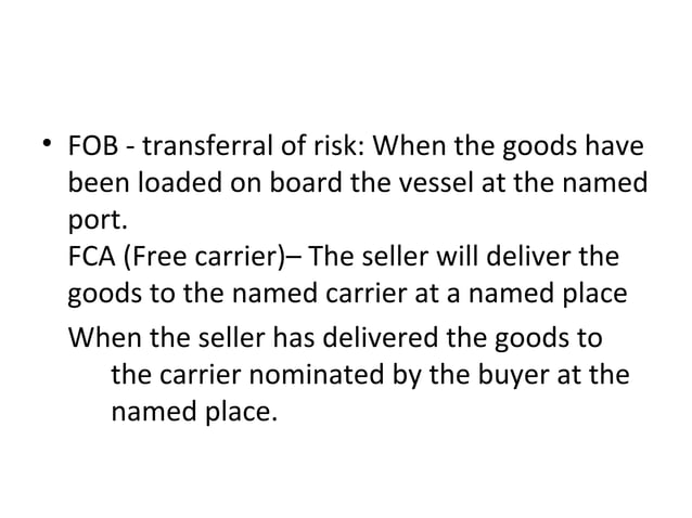 INCO terms | PPT | Business | Business and Finance