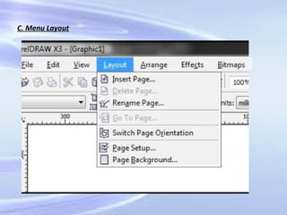 Menu file, edit dan layout pada coreldraw X3 | PPT