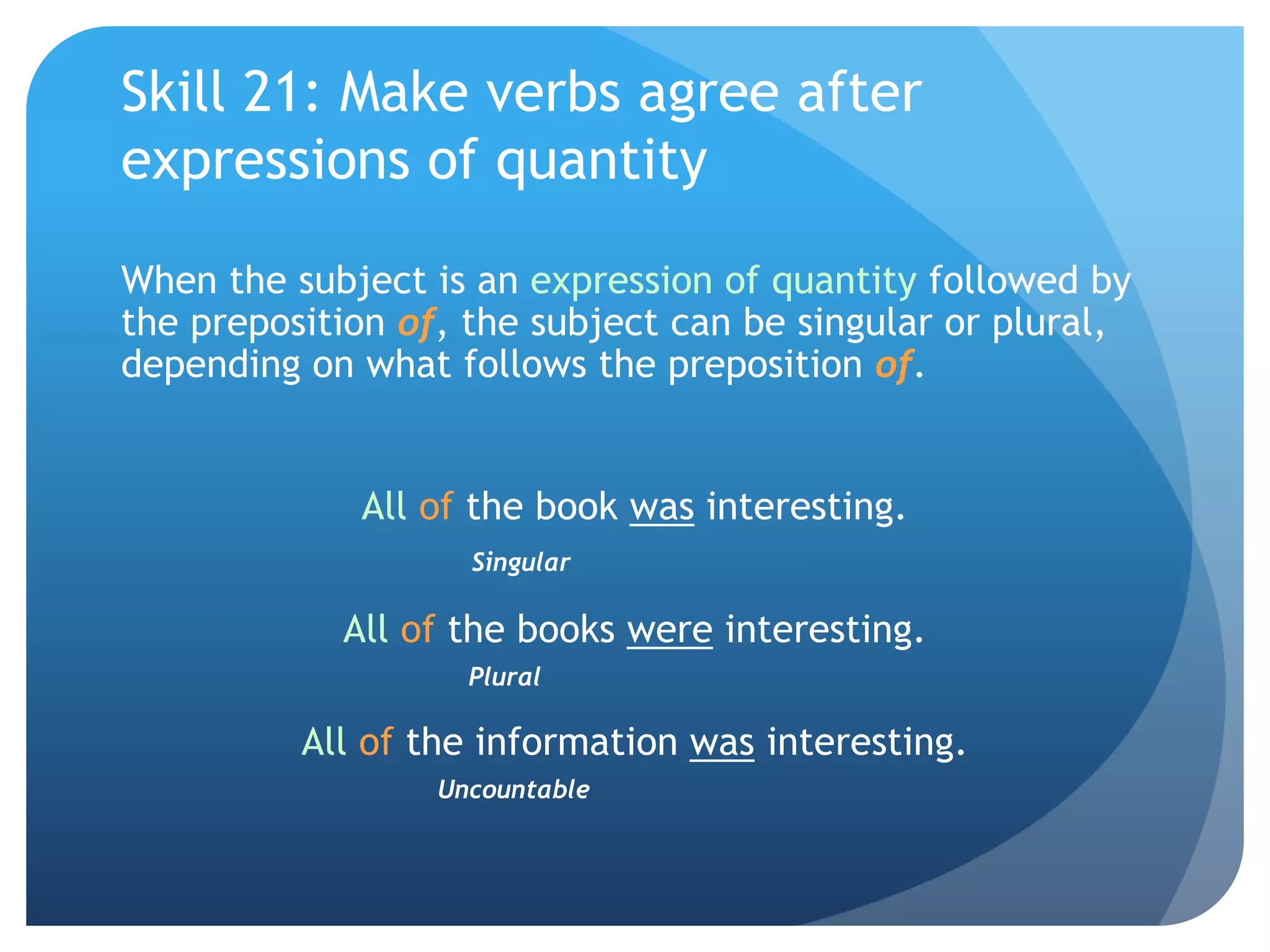 Problems with subject-verb agreement | PPTX
