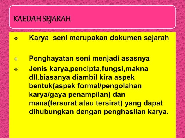 Seni Visual Penggal 1: pendekatan sejarah&kritikan seni visual | PPTX