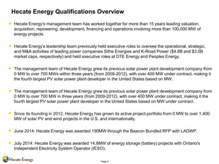 GloSho'14: Company Showcase - Hecate Energy | PPTX