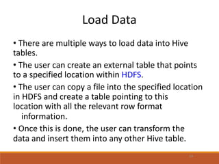 Hive : WareHousing Over hadoop | PPTX