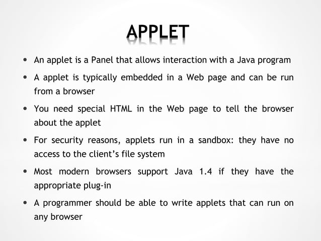 6.applet programming in java | PPTX
