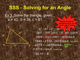 6.2 law of cosines | PPT