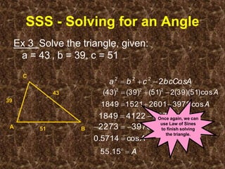 6.2 law of cosines | PPT