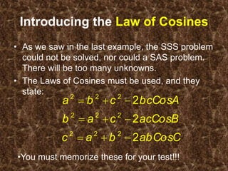 6.2 law of cosines | PPT