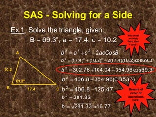 6.2 law of cosines | PPTX