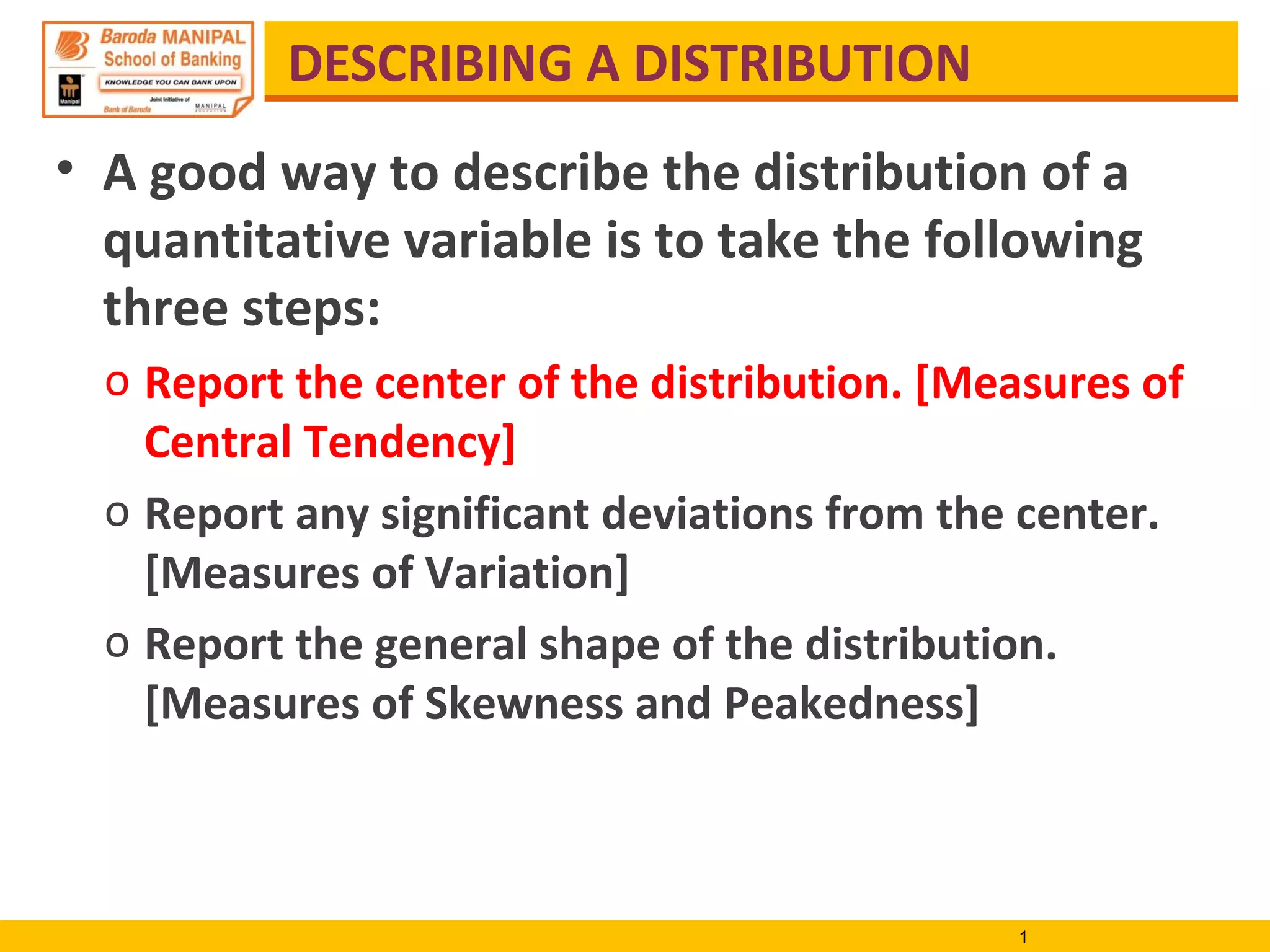 6.describing a distribution | PPT