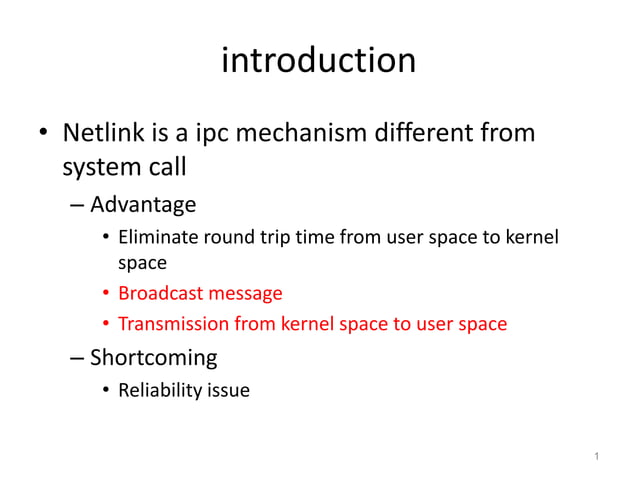 Introduction To Netlink In Linux Kernel English Ppt