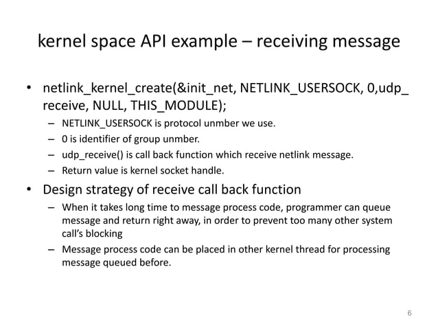Introduction to netlink in linux kernel (english) | PPTX