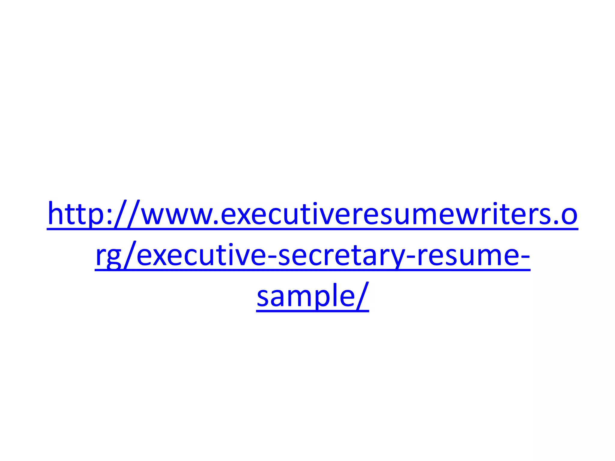 executive secretary resume sample | PPTX
