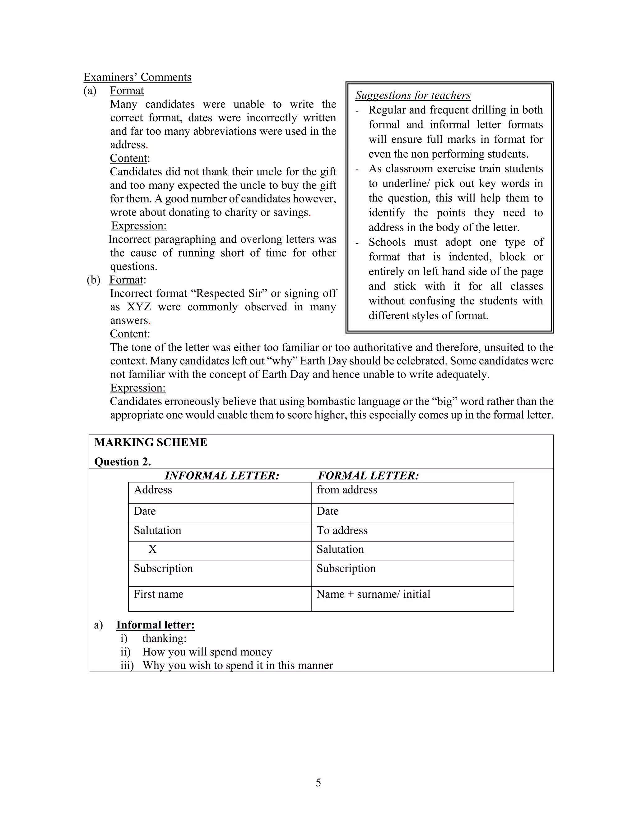 Examiner Analysis of 2014 ICSE English Language Board Paper | PDF