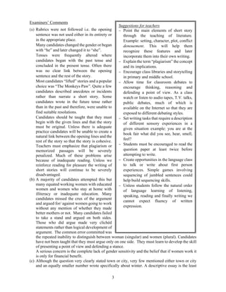 Examiner Analysis of 2014 ICSE English Language Board Paper | PDF