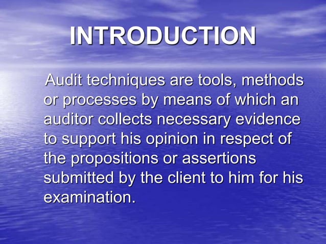 6. audit techniques | PPTX