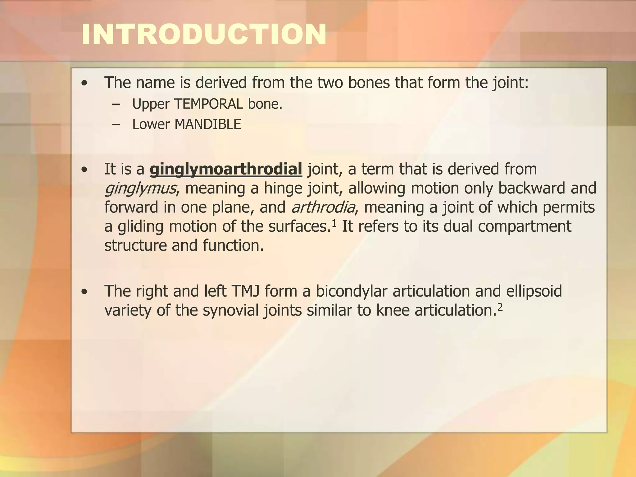 Temporomandibular Joint | PPTX