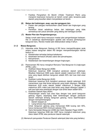 6. pedoman teknis sarpras rs kelas b | PDF