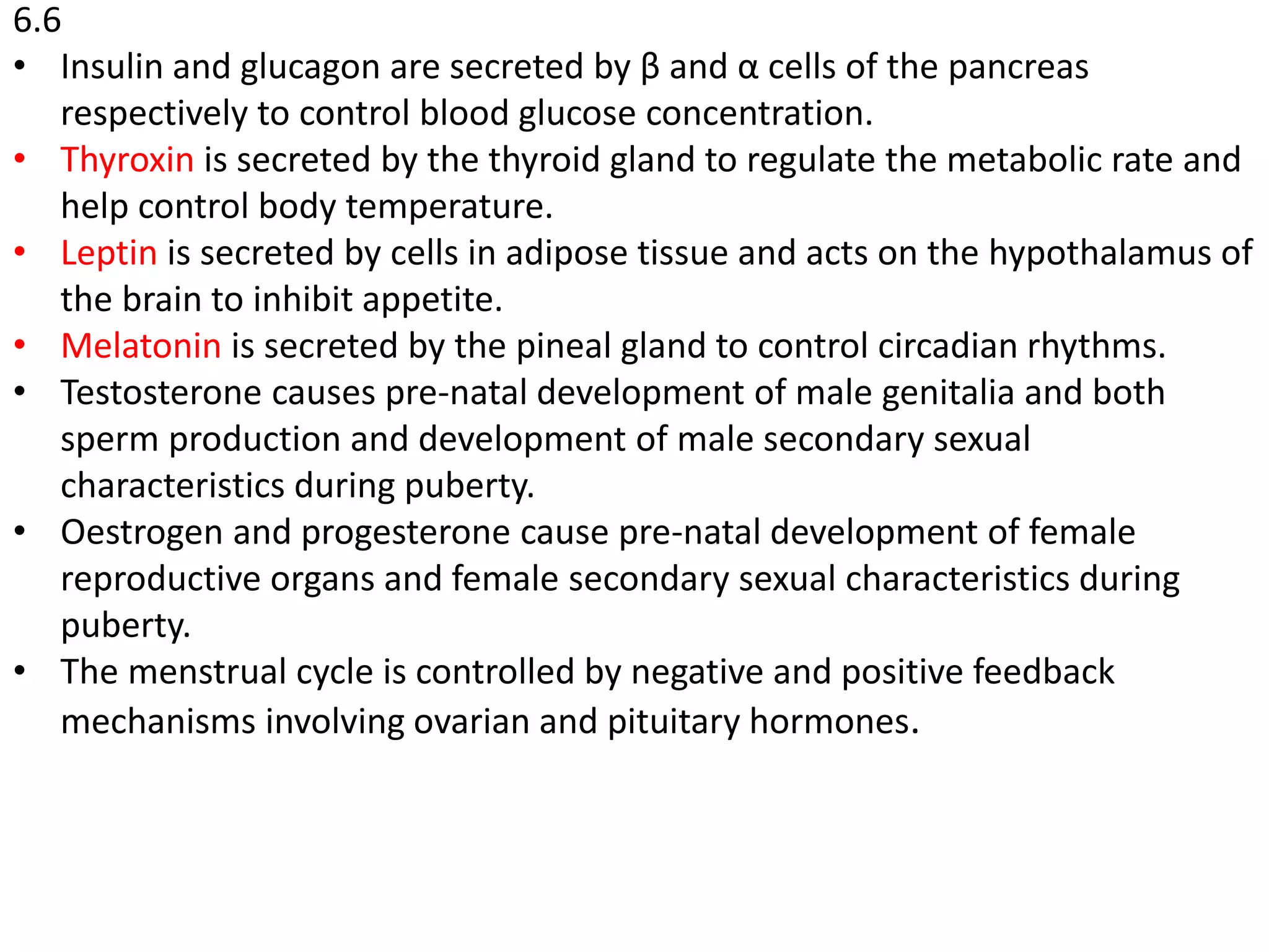 6.6 homeostasis and hormones | PPTX