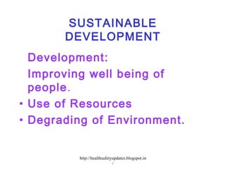 GLOBAL ENVIRONMENTAL ISSUES AND SUSTAINABLE DEVELOPMENT | PPT
