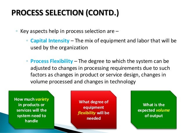 6. process selection and facility layout