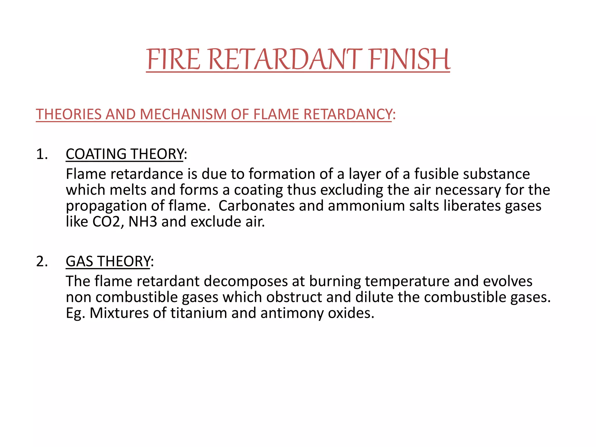 Fire retardant finish | PPTX