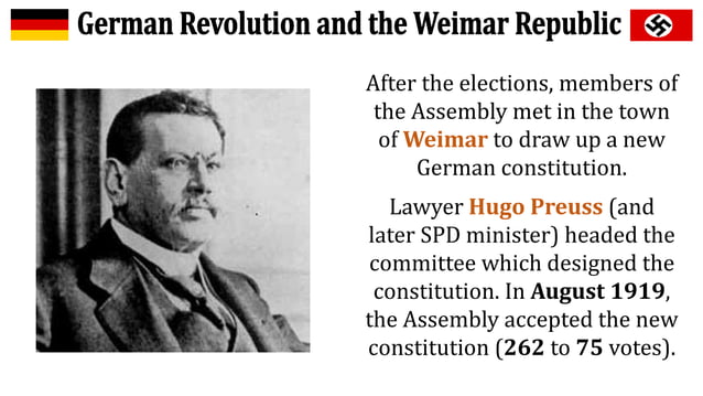 Weimar Germany - preparation and adoption of a new constitution | PPTX