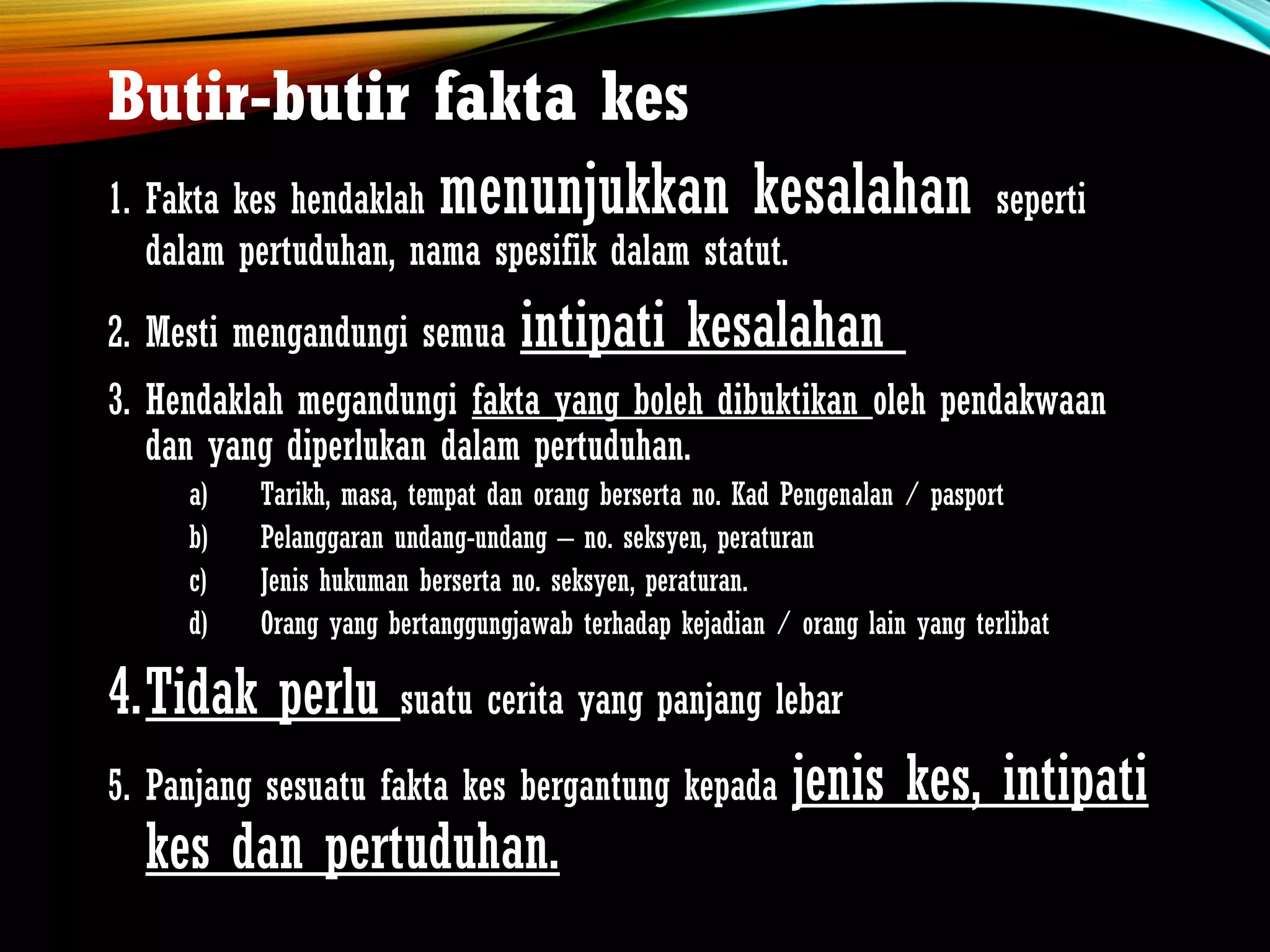 Kertas pertuduhan, fakta kes, saman dan waran tangkap | PPT